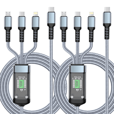 Firsting 3 in 1 Fast Charging Cable Retractable Charger Cord USB Type C ...