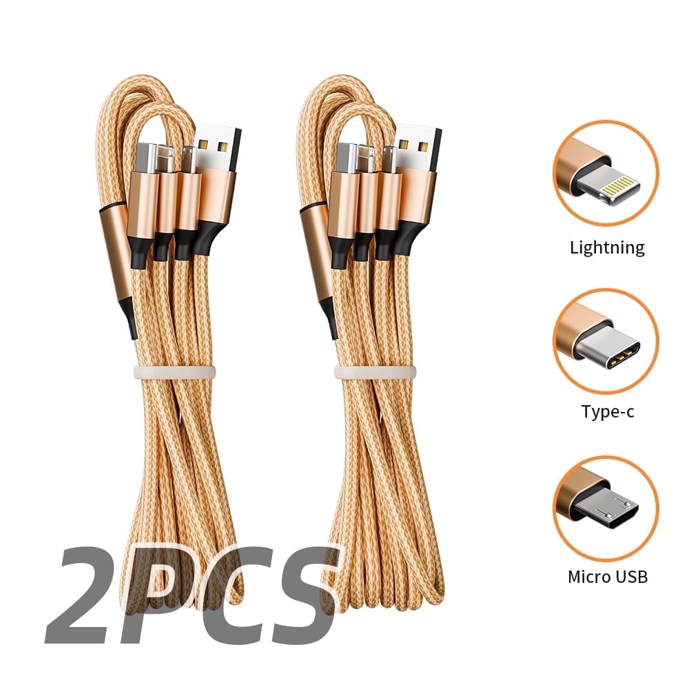 Firsting 4FT 3-in-1 USB Cell Phone Universal Charger Cable Fast Charge ...