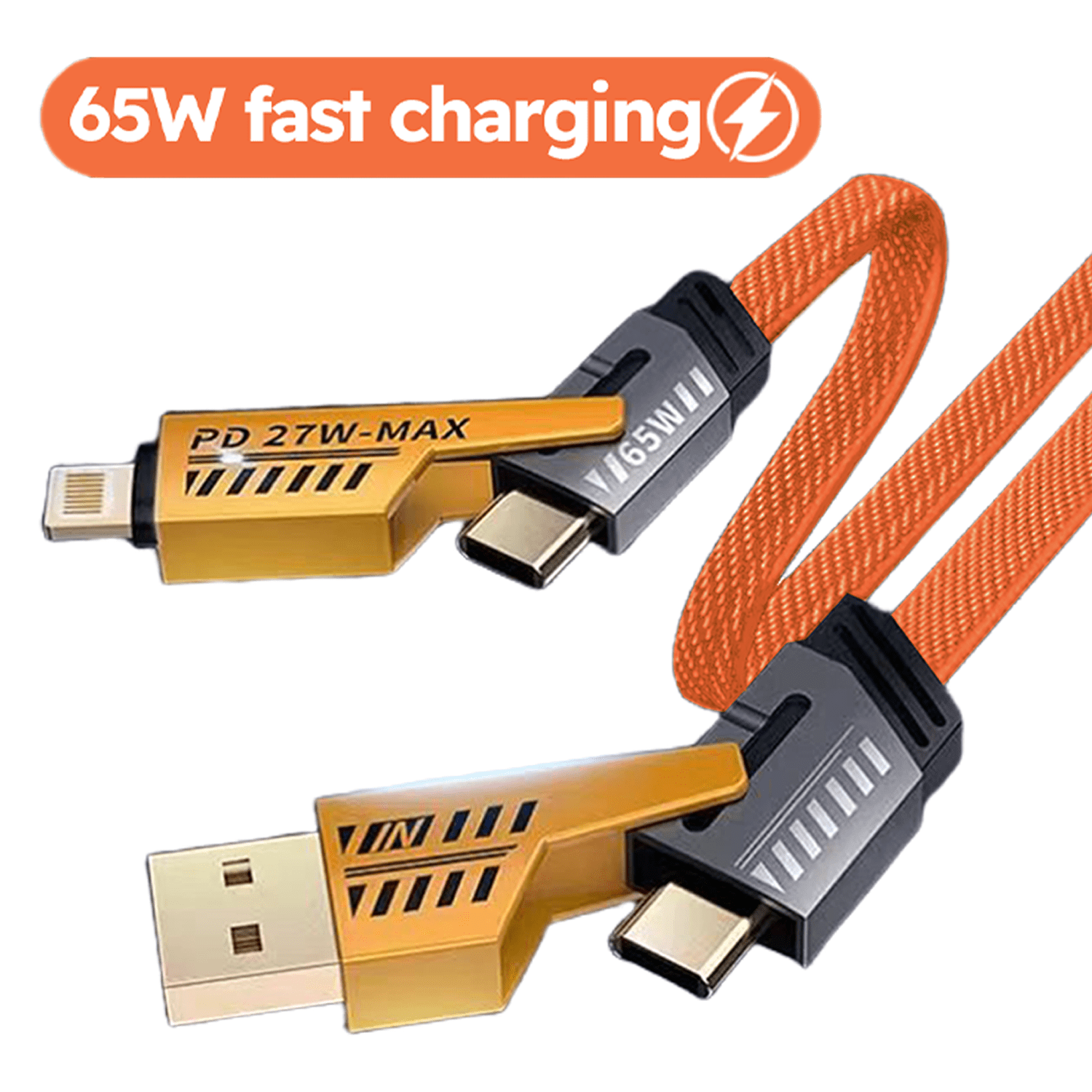 Firsting 65W 4-in-1 Multi Cell Phone Data Cable Fast Charge 27WPD ...