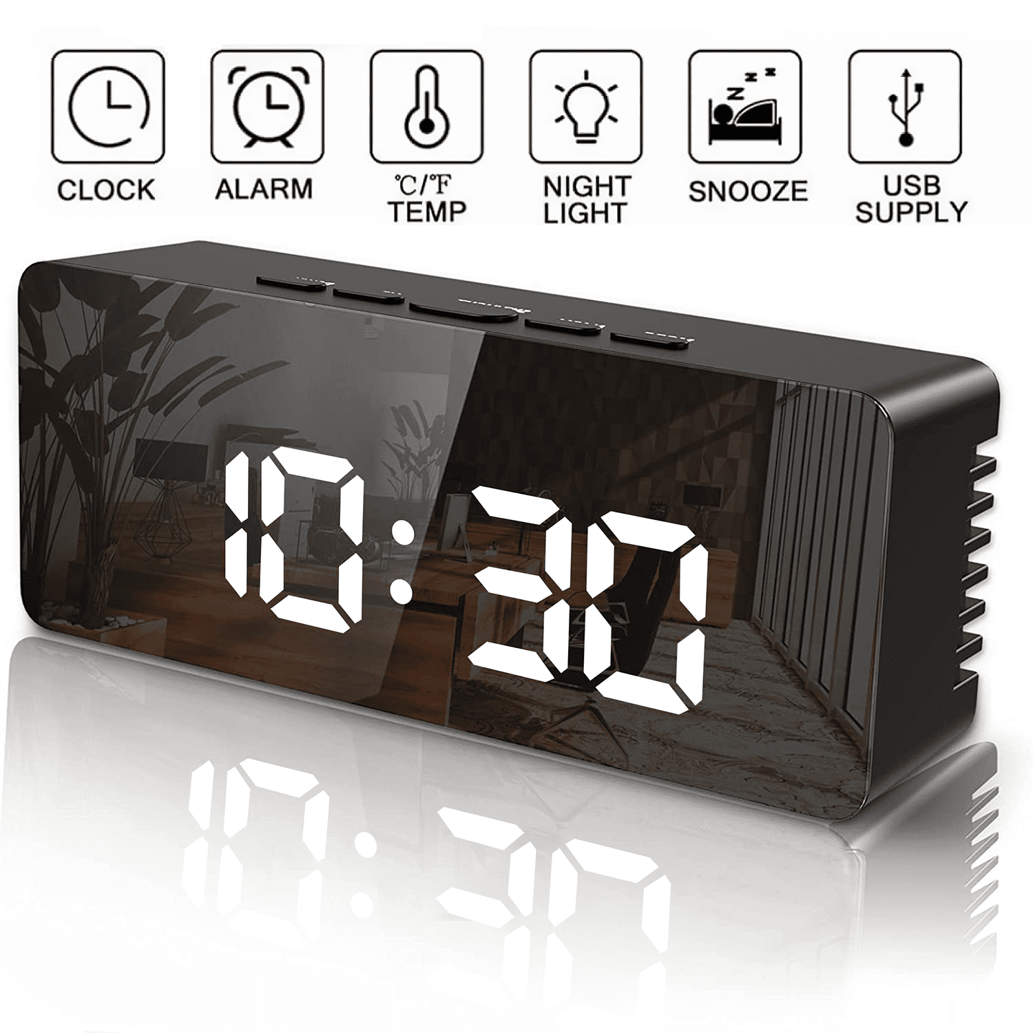 Firsting Electronic Alarm Clock Students Bedroom Luminous Digital Smart ...