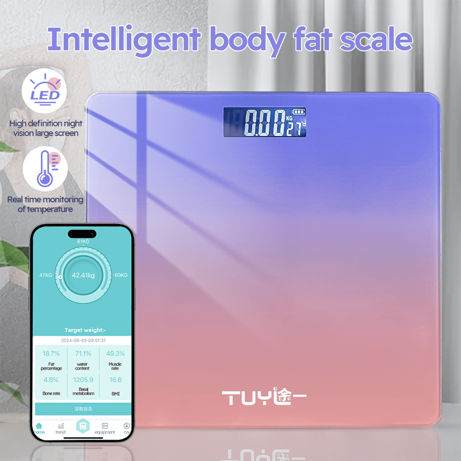 Firsting High Accuracy Digital Body Weight Scale Digital, 400 lb, with ...