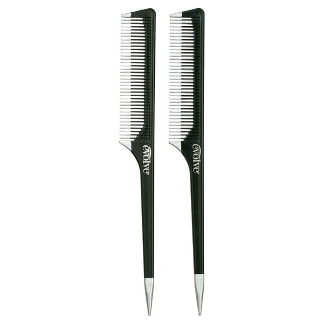Firstline Evolve Rat Tail Combs, Black, 2 Ct - Walmart.com