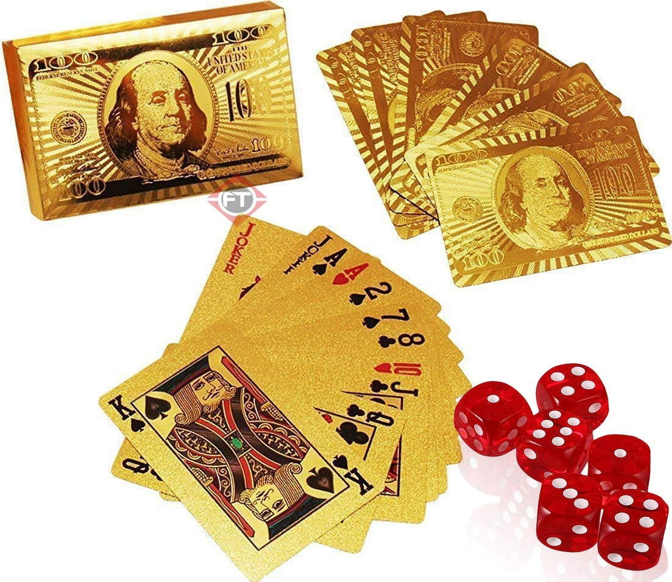 Firstly Gold Foil Plated Deck Poker Playing Cards Set Of 1 For Adult ...
