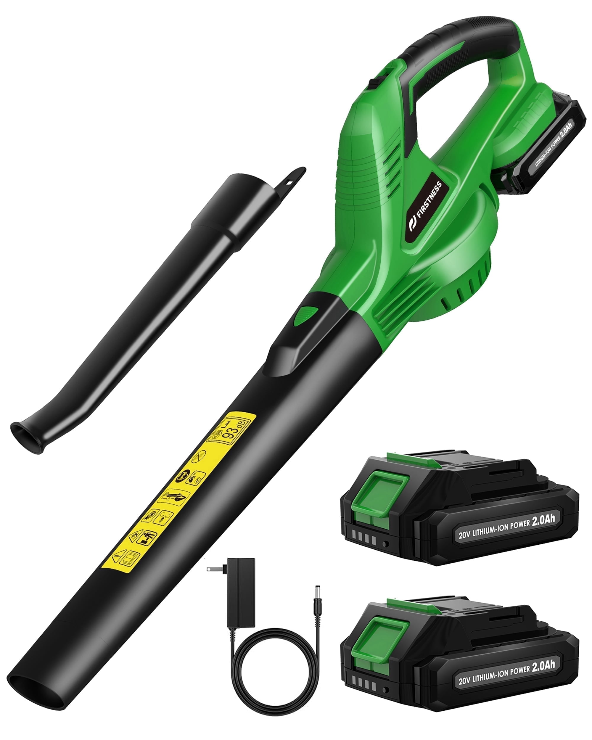 Firstness Cordless Leaf Blower, 20V Electric Leaf Blower with 2 ...