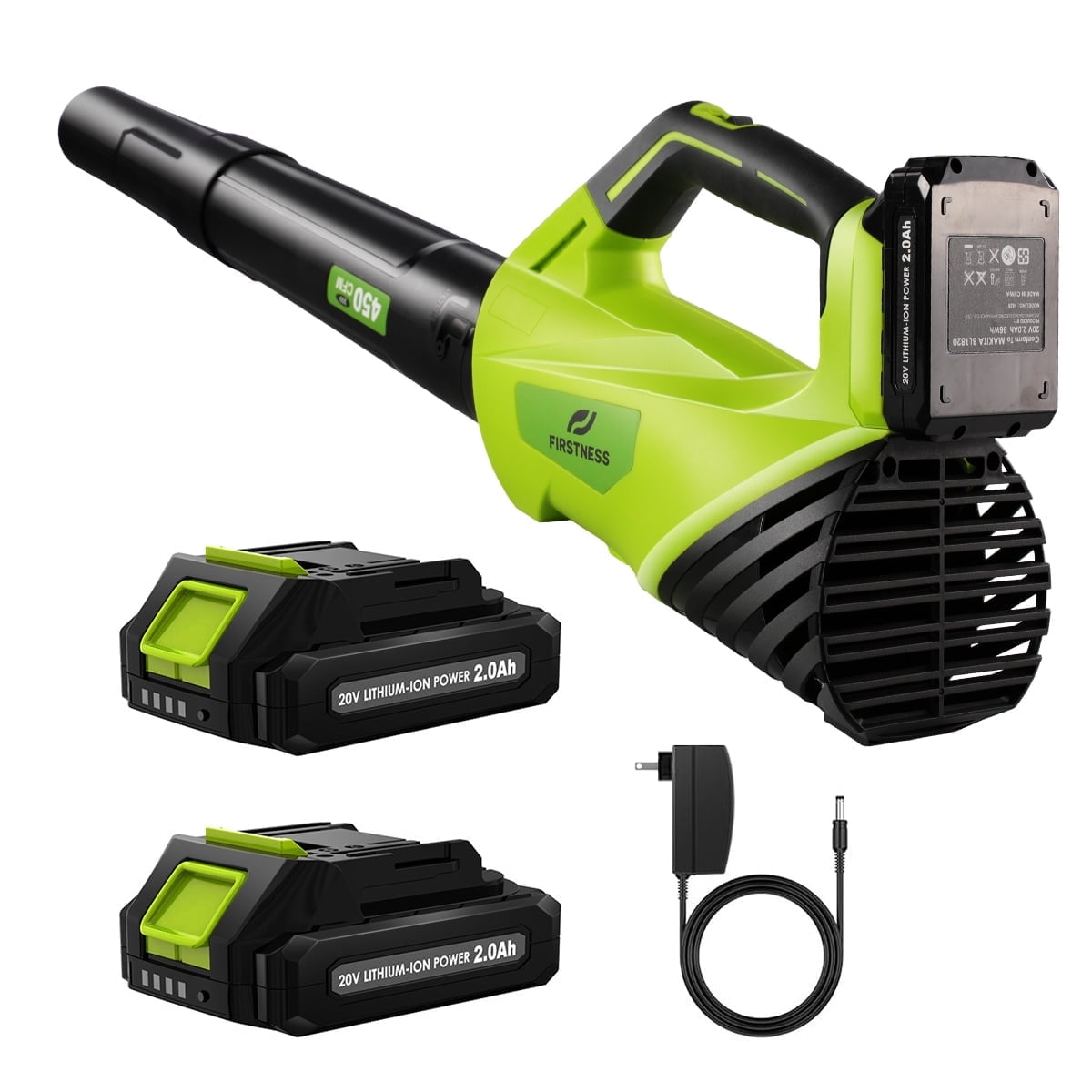 Firstness Leaf Blower, Electric Cordless Leaf Blower with 2 Batteries ...