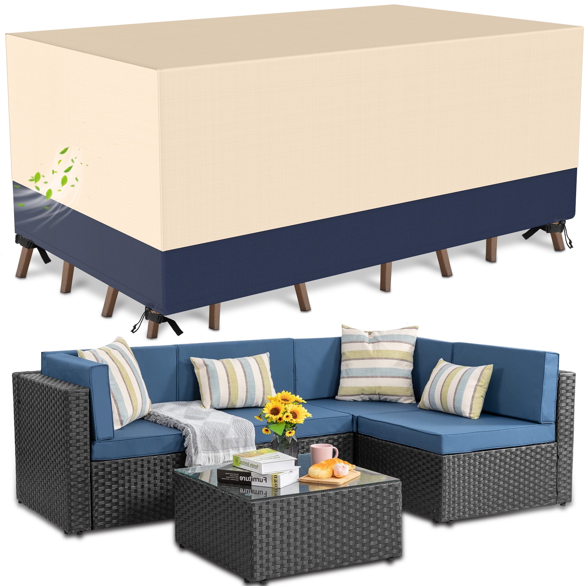 "Firstness Patio Waterproof Covers, 600D Oxford Fabric Furniture Set ...