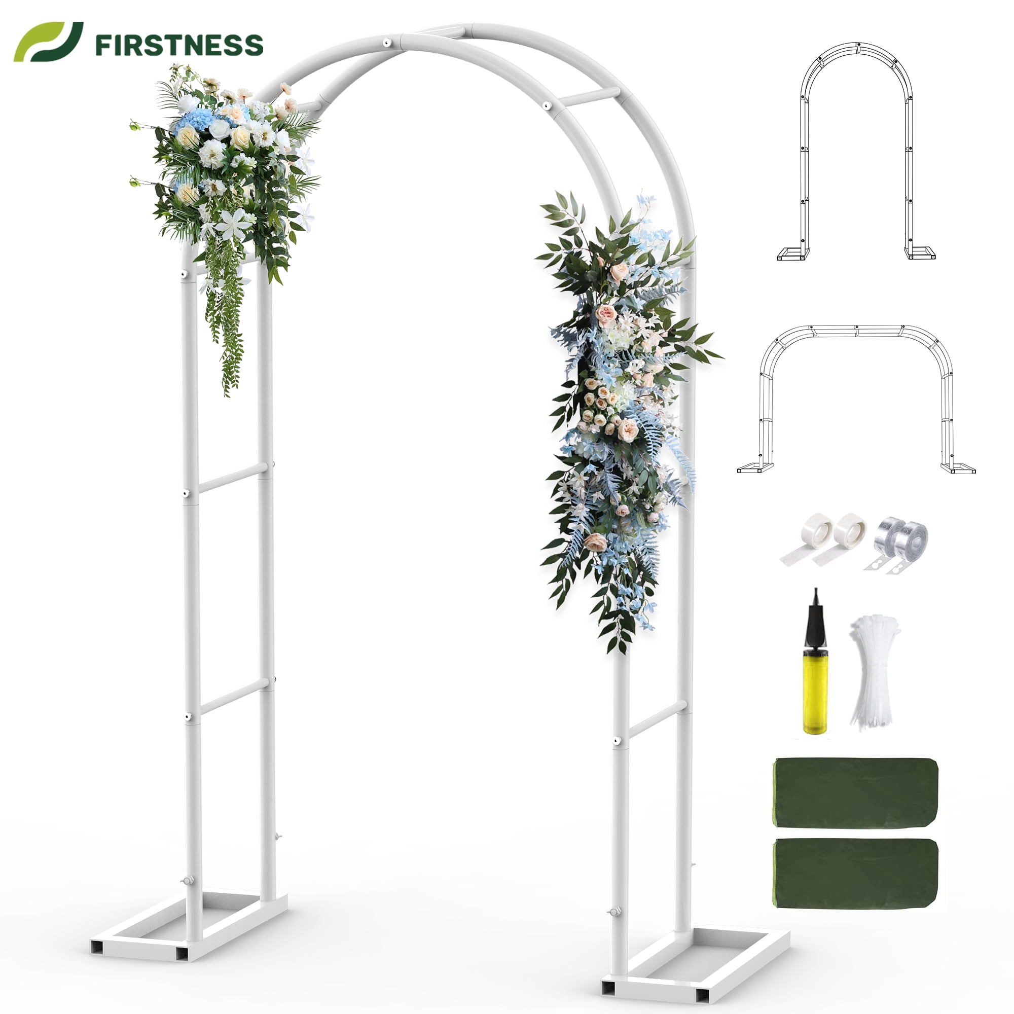 Firstness 6.6FT Round Wedding Arch Frame, Half-Circle Balloon Backdrop ...