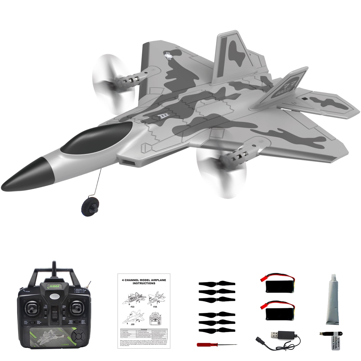 Fisca RC Fighter Plane with Foam Structure, 4 Channel 3D/6G Mode, Easy ...