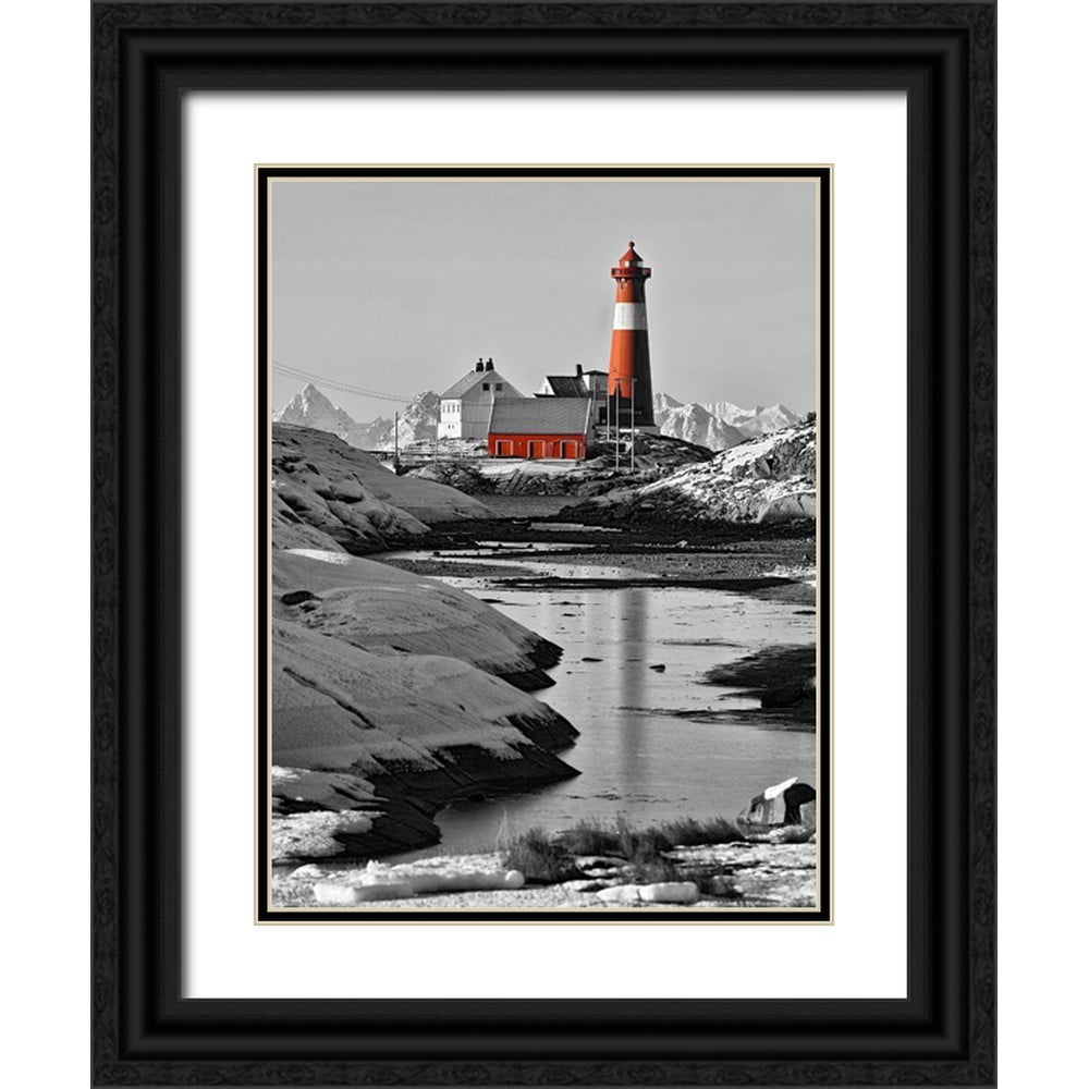 Fischer, Rolf 12x14 Black Ornate Wood Framed with Double Matting Museum ...