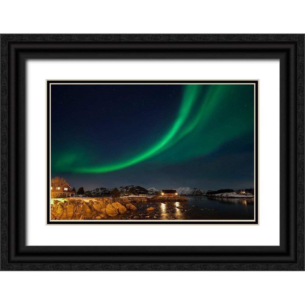 Fischer, Rolf 18x13 Black Ornate Wood Framed with Double Matting Museum ...