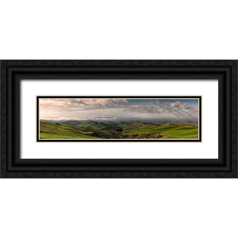 Fischer, Rolf 18x8 Black Ornate Wood Framed with Double Matting Museum ...