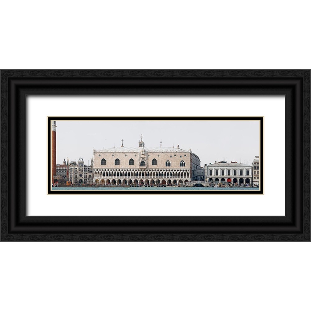 Fischer, Rolf 18x9 Black Ornate Wood Framed with Double Matting Museum ...