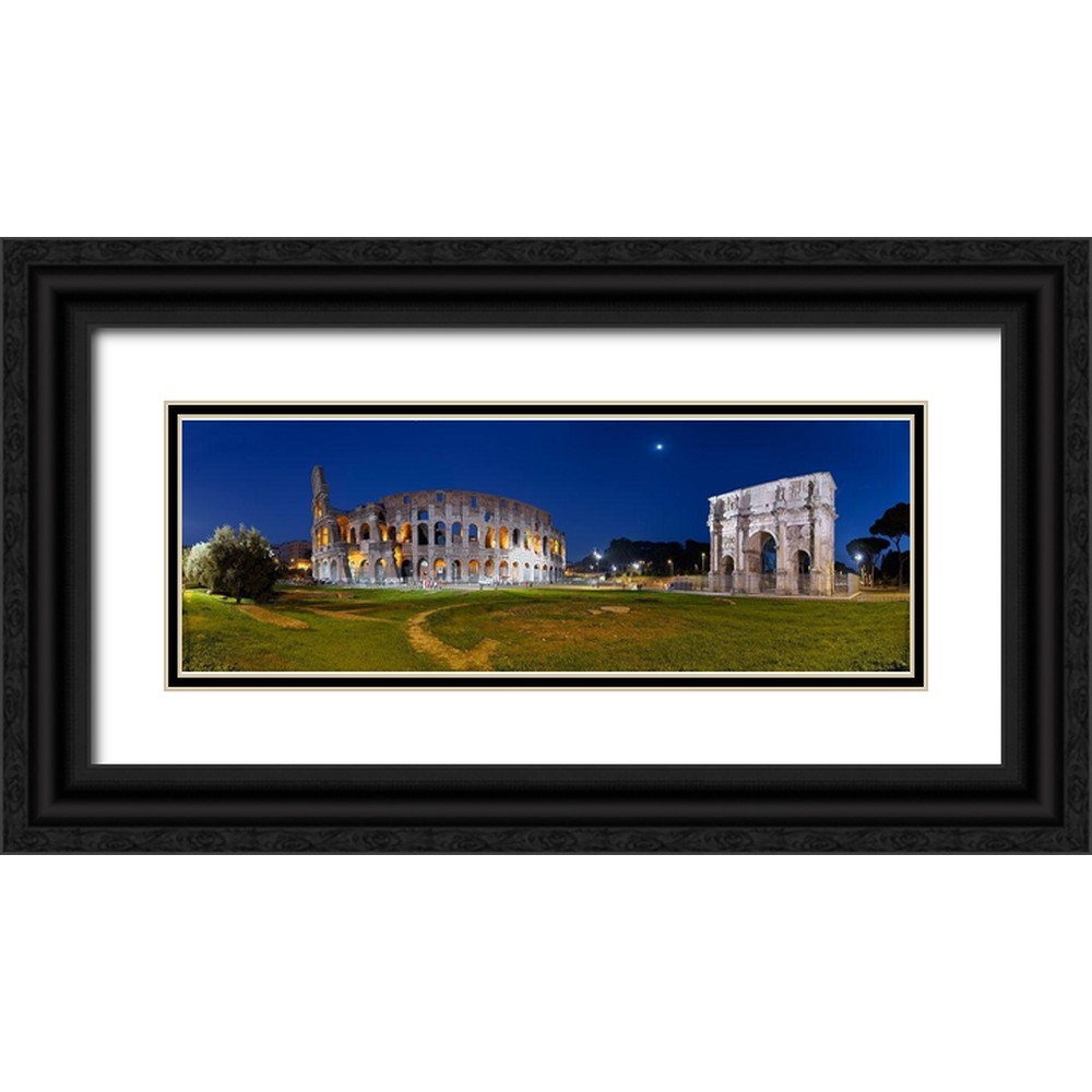 Fischer, Rolf 24x11 Black Ornate Wood Framed with Double Matting Museum ...