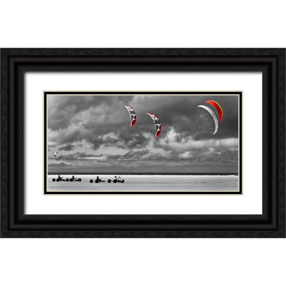 Fischer, Rolf 24x14 Black Ornate Wood Framed with Double Matting Museum ...