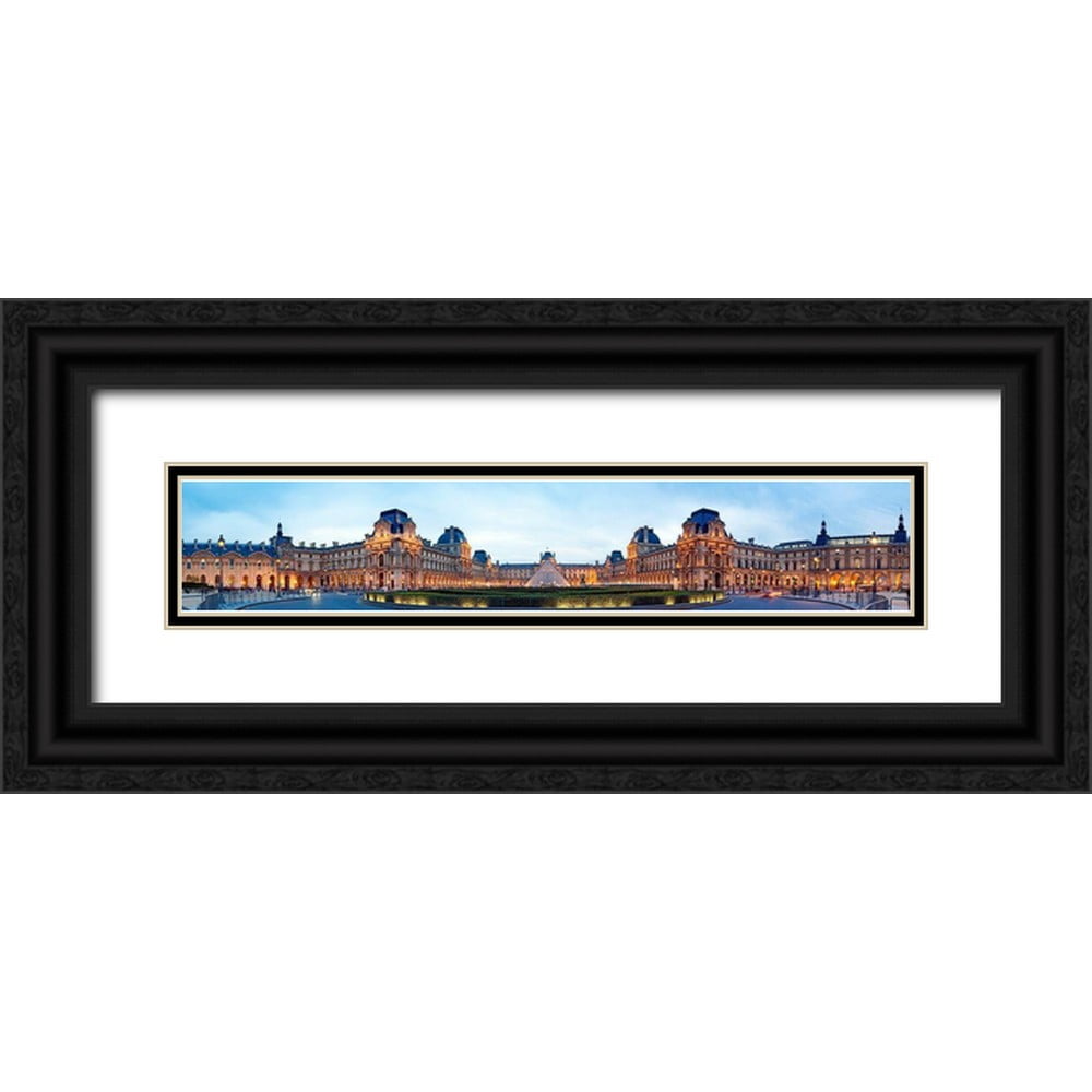 Fischer, Rolf 32x9 Black Ornate Wood Framed with Double Matting Museum ...