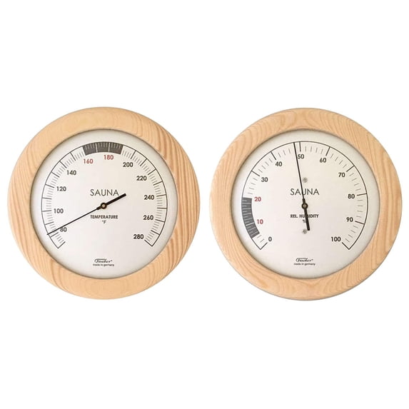 Fischer Sauna Temp Gauge Set: Thermometer + Hygrometer, 155 mm, 196T ...