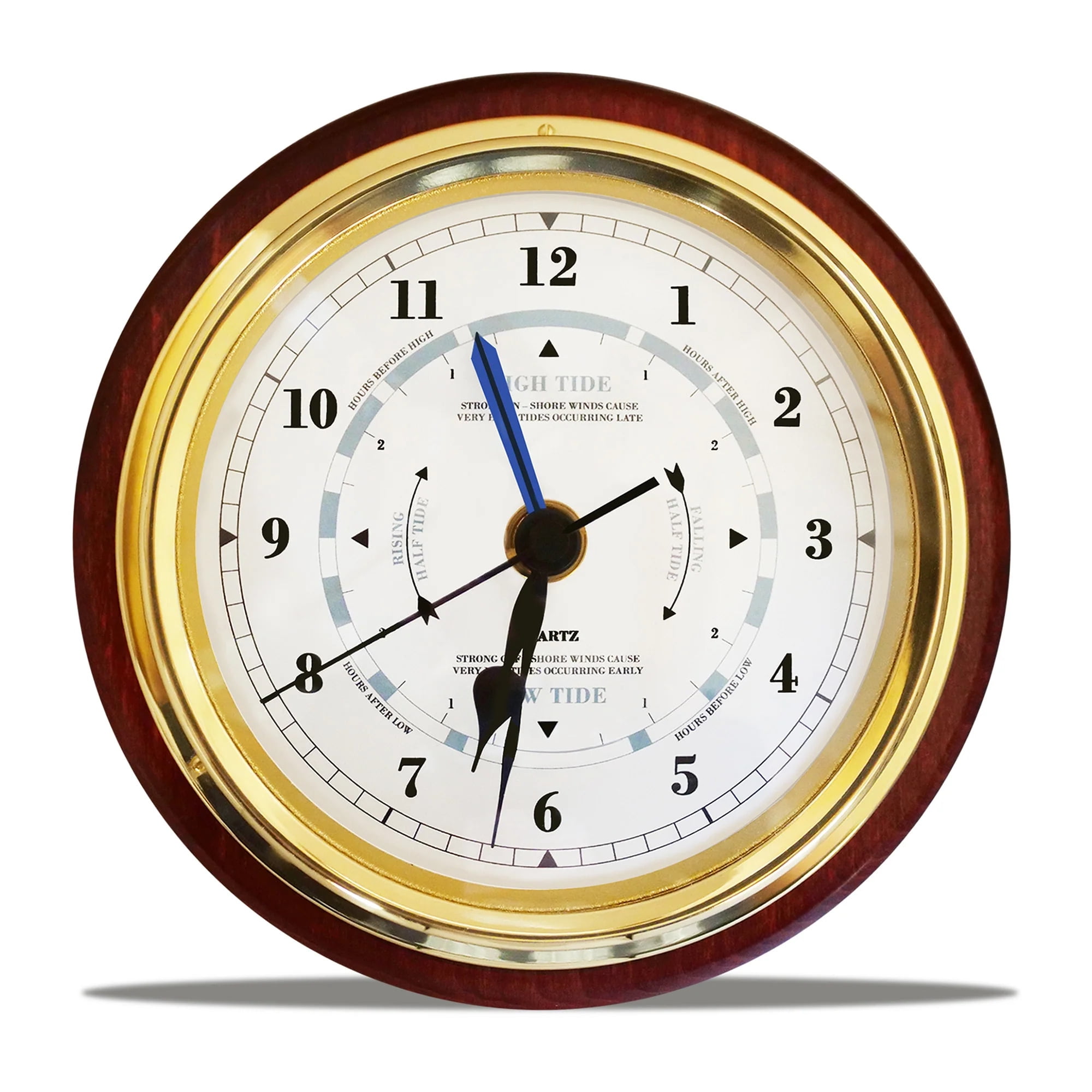 Fischer Tide Clock, Brass / Mahogany Coloured - 1434GU-22 - Walmart.com