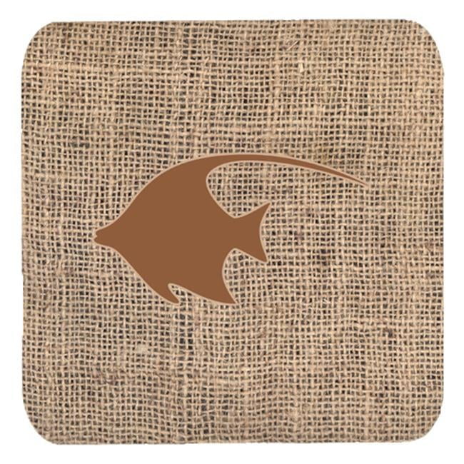 Fish - Angel Fish Burlap And Brown Foam Coasters, Set Of 4 - Walmart.com
