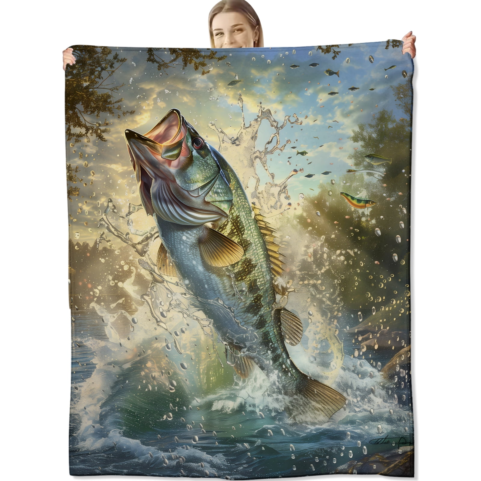 Fish Blanket for Kids Women Men, Flannel Fish Blankets Gifts, Fish ...