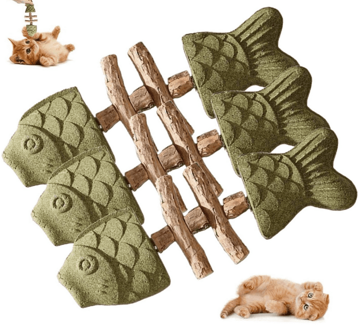 Fish Bone Cat Toy - Fix Cat Dental Health, Natural Dental Chew for Cats ...