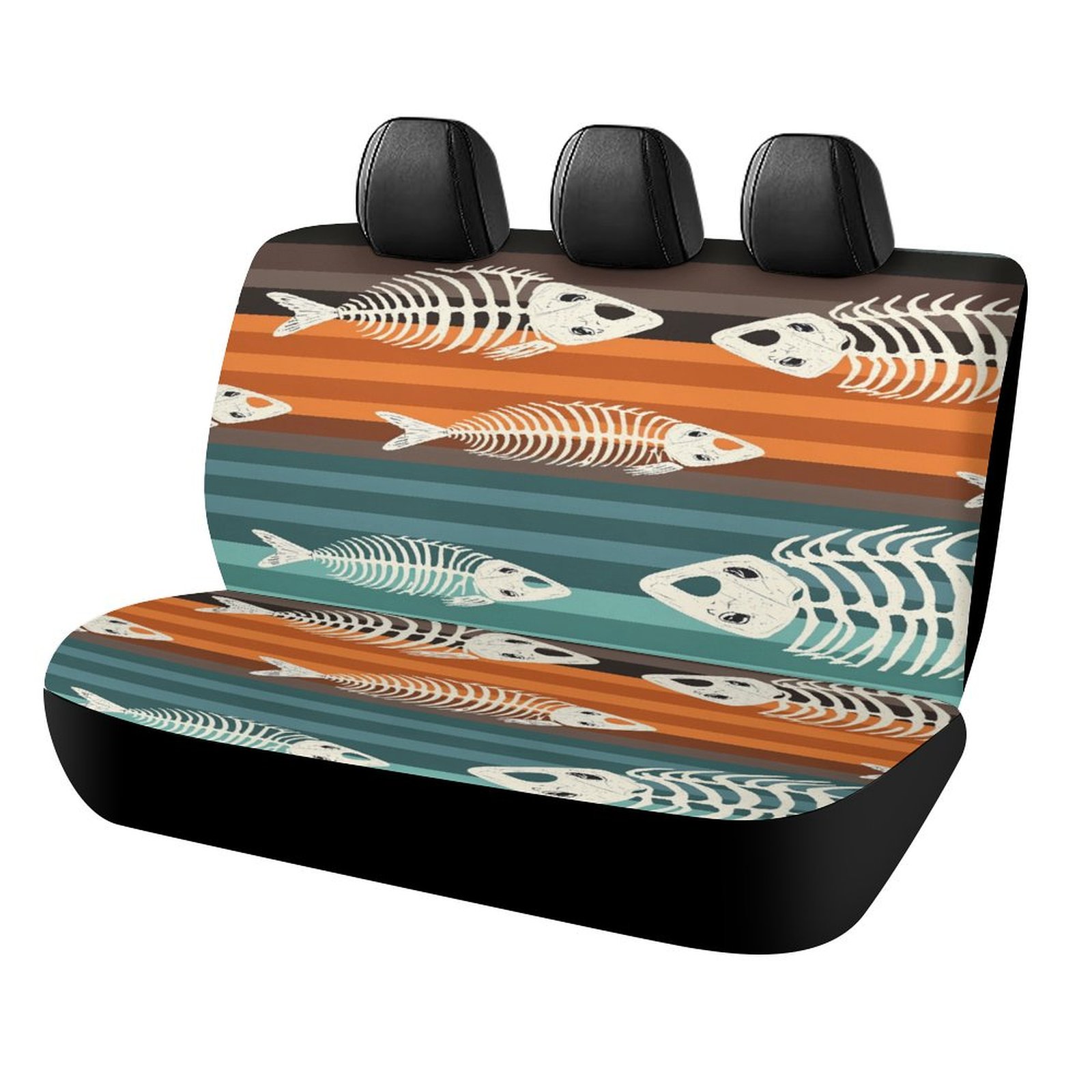 Fish Bones Skeleton Fossils Car Rear Seat Cover Cover Wear-resistant ...