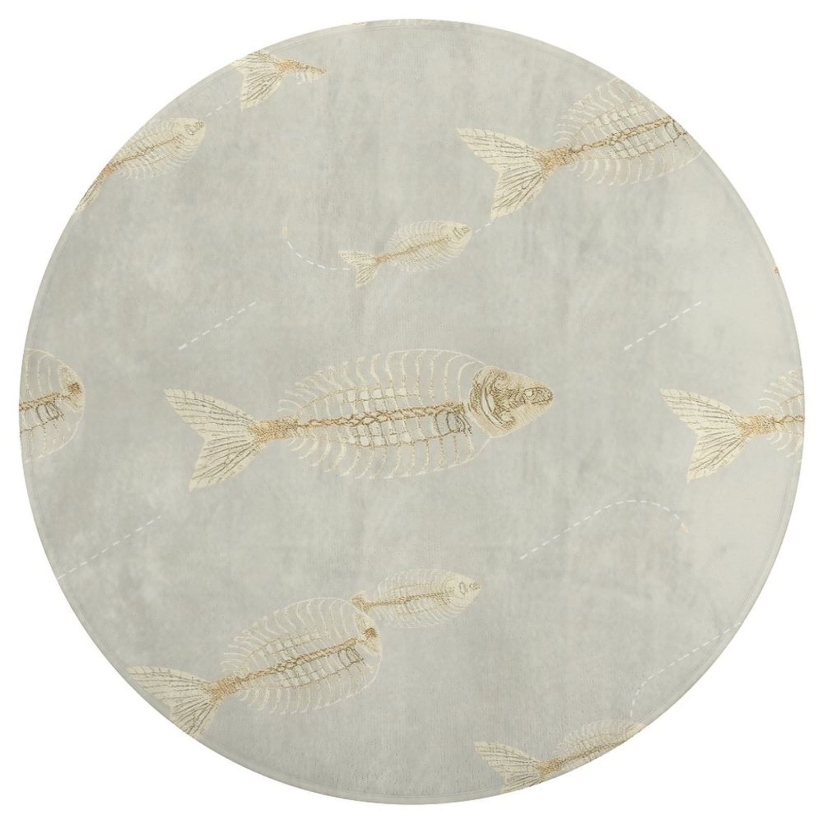 Fish Bones Skeleton Fossils Circular Carpet Floor Mat Living Room Sofa ...