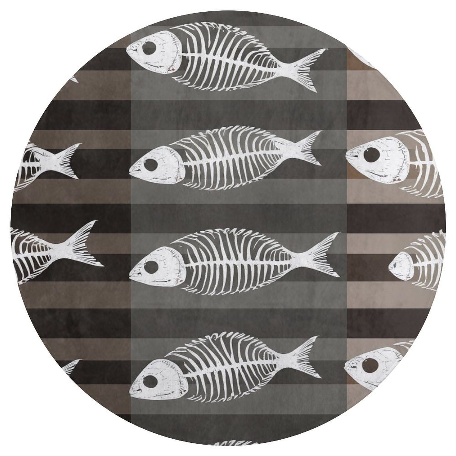 Fish Bones Skeleton Fossils Circular Carpet Floor Mat Living Room Sofa ...