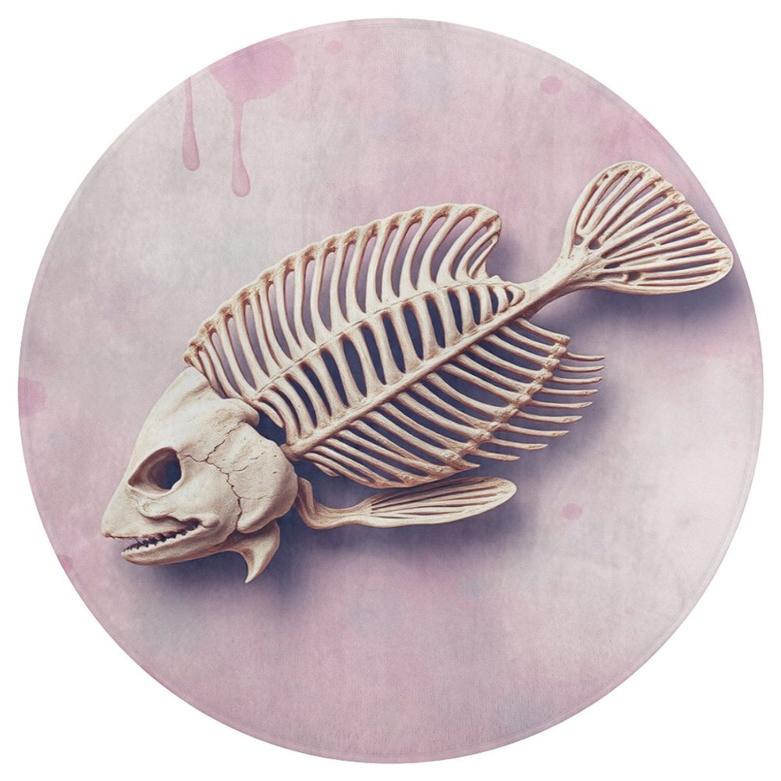 Fish Bones Skeleton Fossils Round Area Rug Soft Sofa Nursery Carpet ...