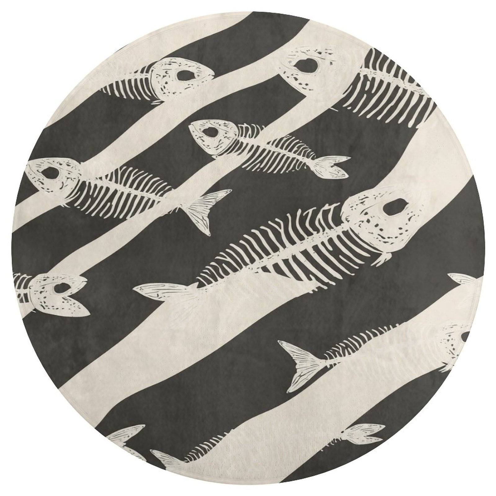 Fish Bones Skeleton Fossils Round Carpet Living Room Carpet Modern And ...