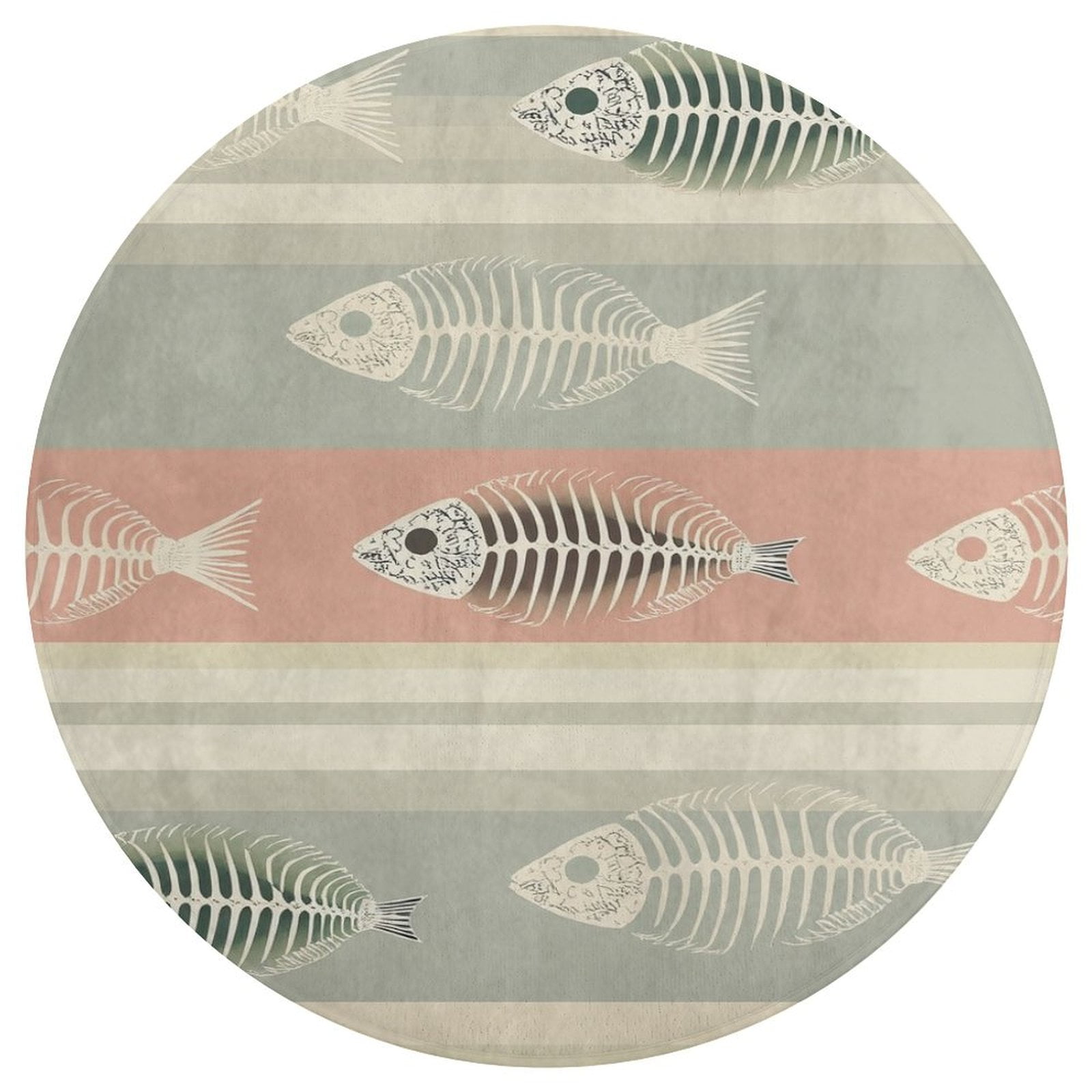 Fish Bones Skeleton Fossils Round Carpet Living Room Carpet Modern And ...