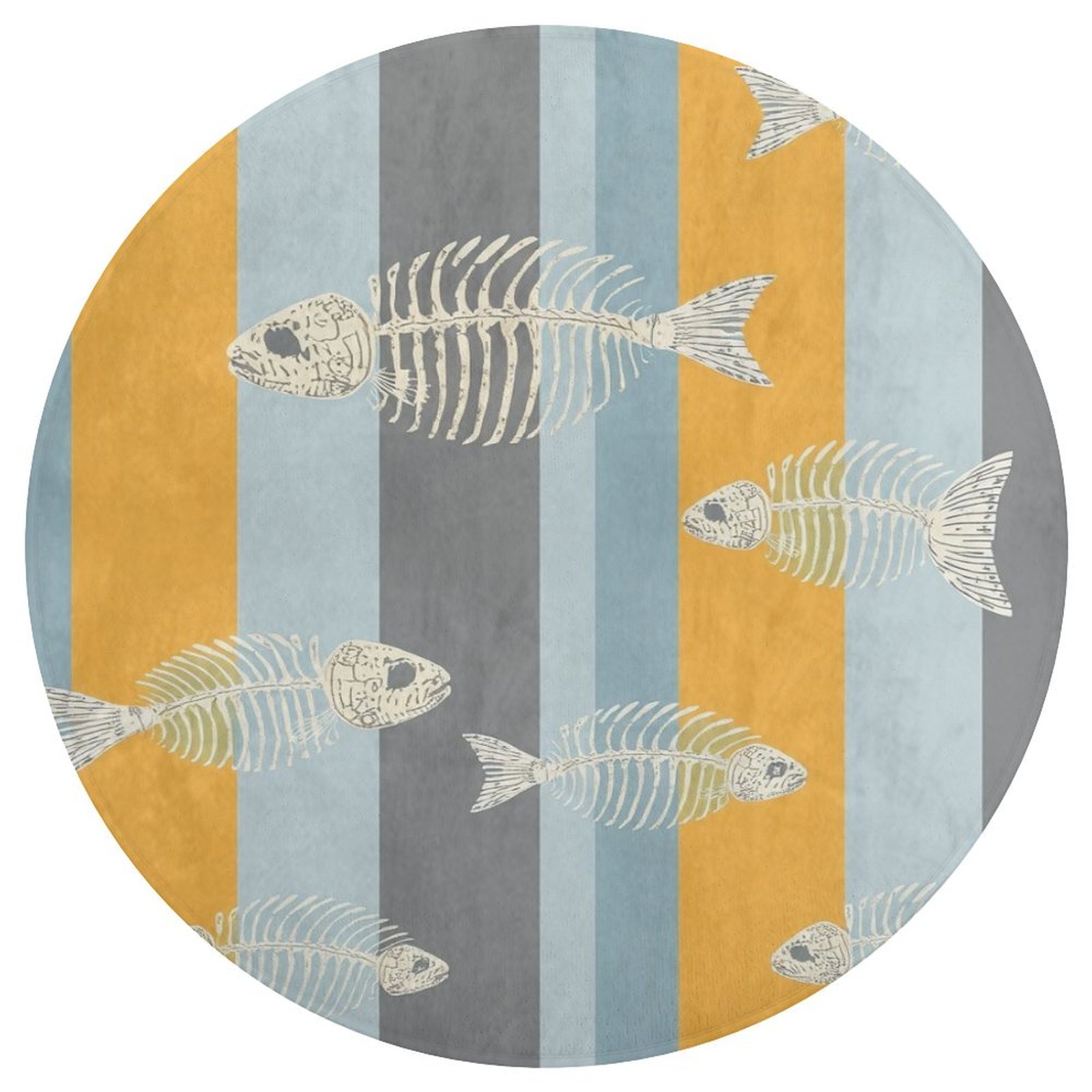 Fish Bones Skeleton Fossils Round Carpet Living Room Carpet Modern And ...