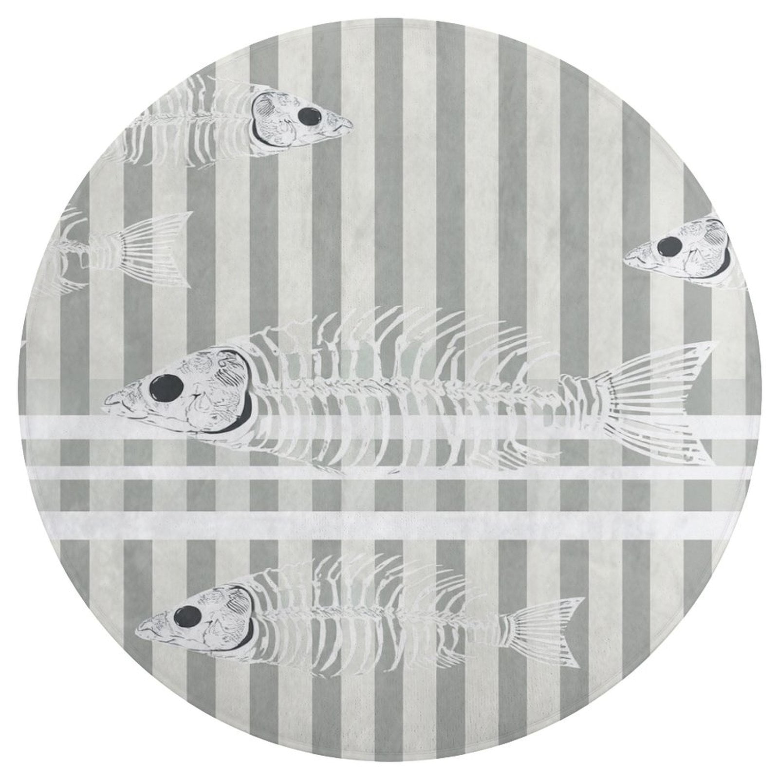 Fish Bones Skeleton Fossils Round Carpet Living Room Carpet Modern And ...