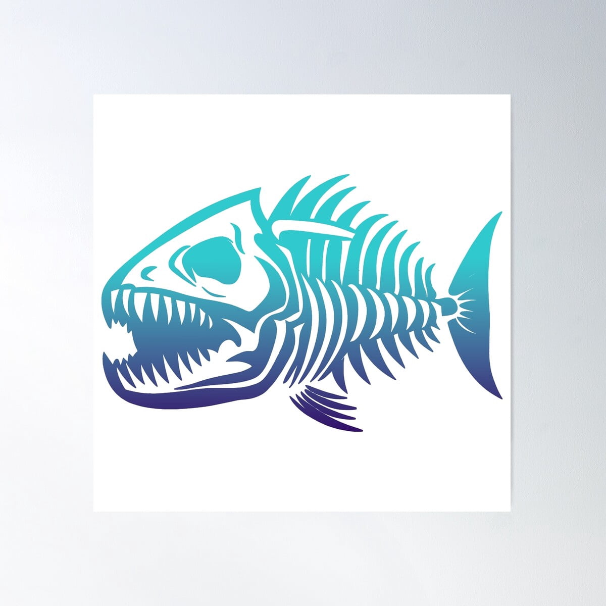 Fish Bonez Poster Wall Art, Modern Wall Decor For Living Room Bedroom ...