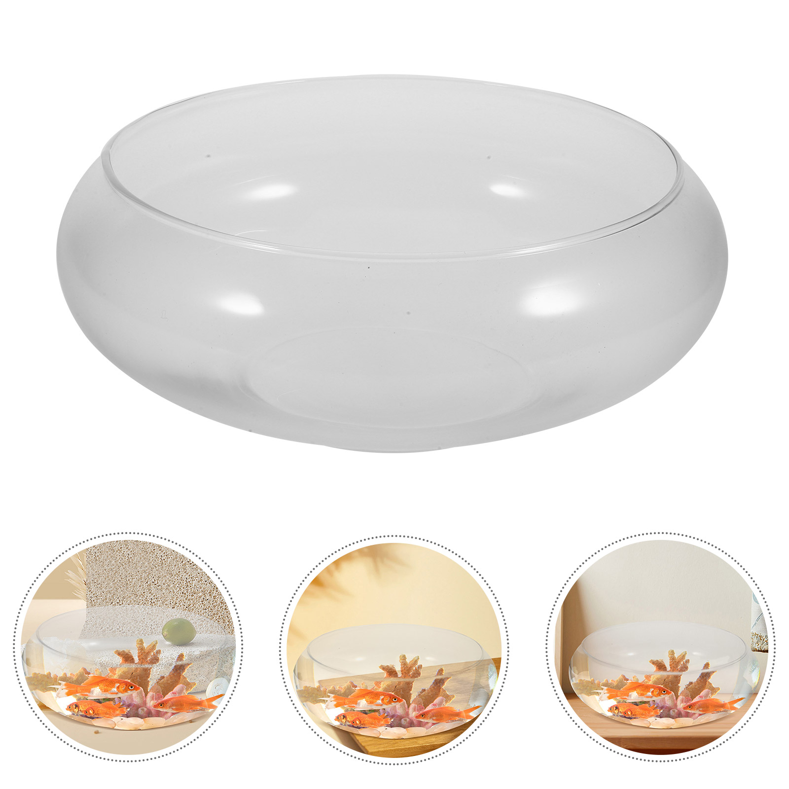 Fish Bowl Glass Aquarium Tank Small Goldfish Tank Clear Desk Fish Tank ...