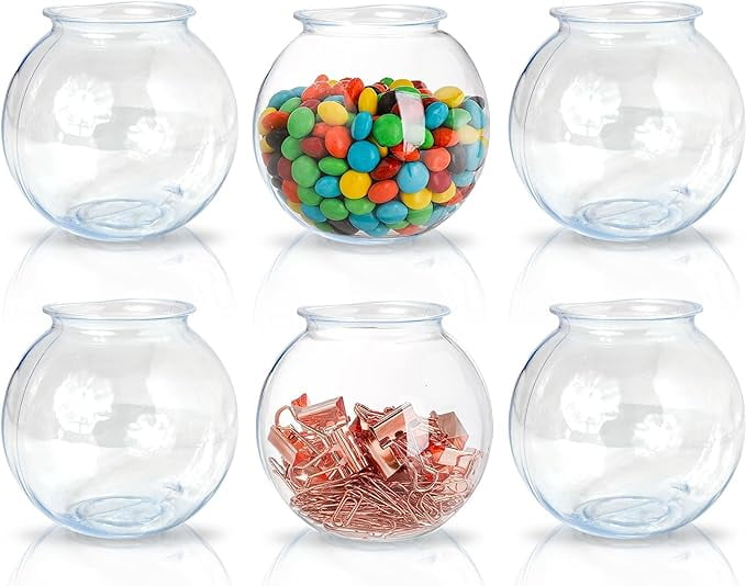 Fish Bowls for Drinks - 6 Pack - 16 Oz - BPA-Free Small Plastic Ivy ...