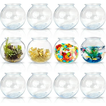 16 oz Clear Mini Plastic Fish Bowls (12 Pack) for Drinks, Decorations ...