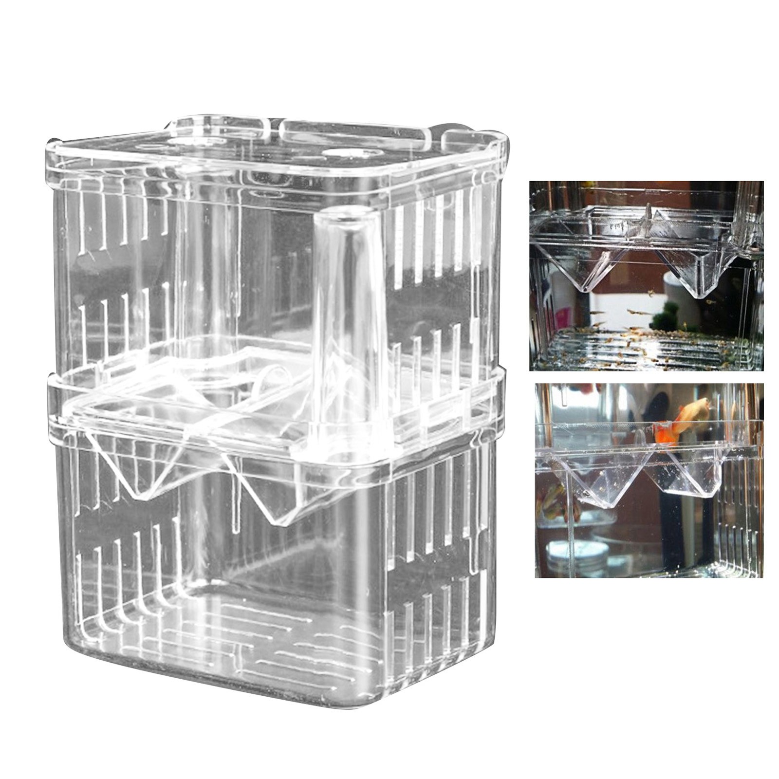 Fish Breeding Box Aquarium Breeding Box Self Floating And Suction Cup ...