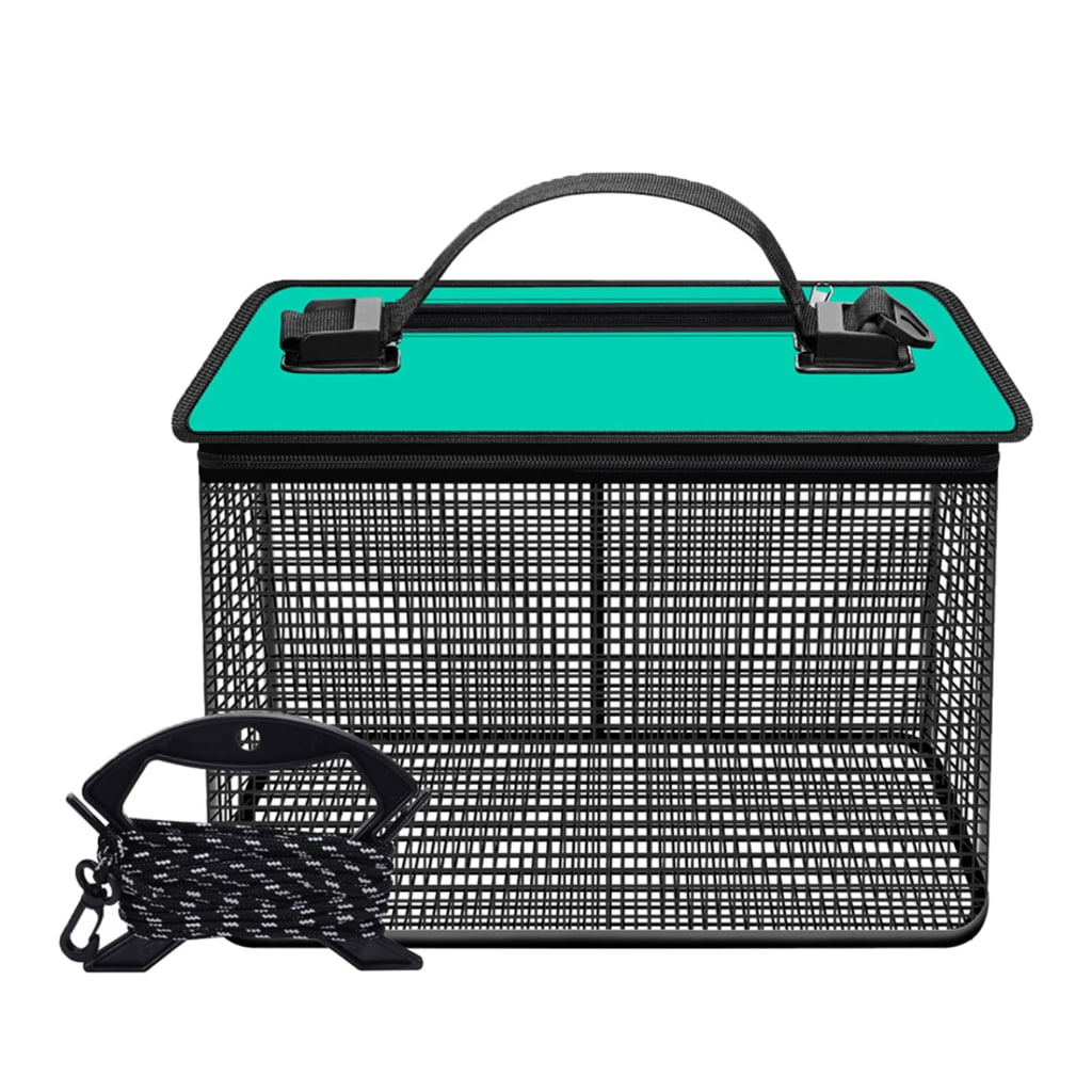 Fish Cage Fishing Bucket Portable Meshes Fishing Net Storage Cage ...