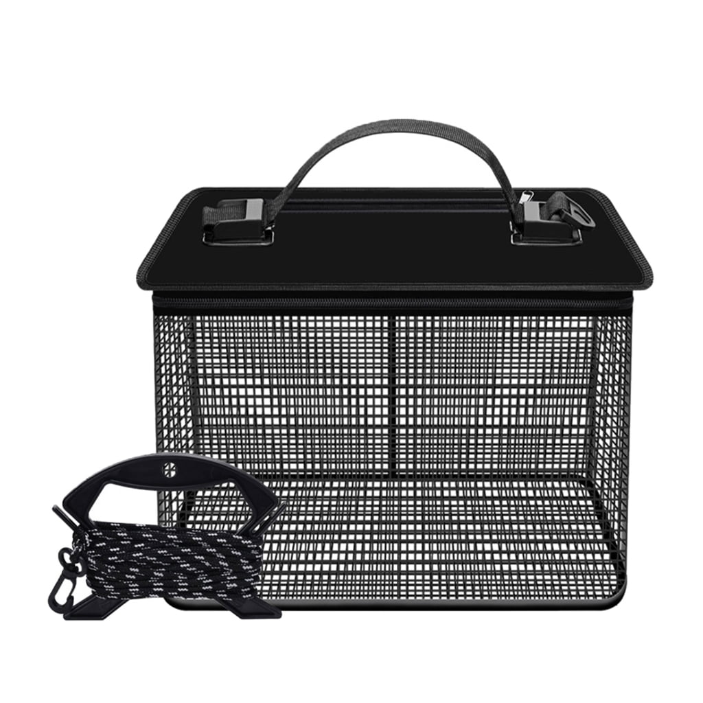 Fish Cage Fishing Bucket Portable Meshes Fishing Net Storage Cage ...