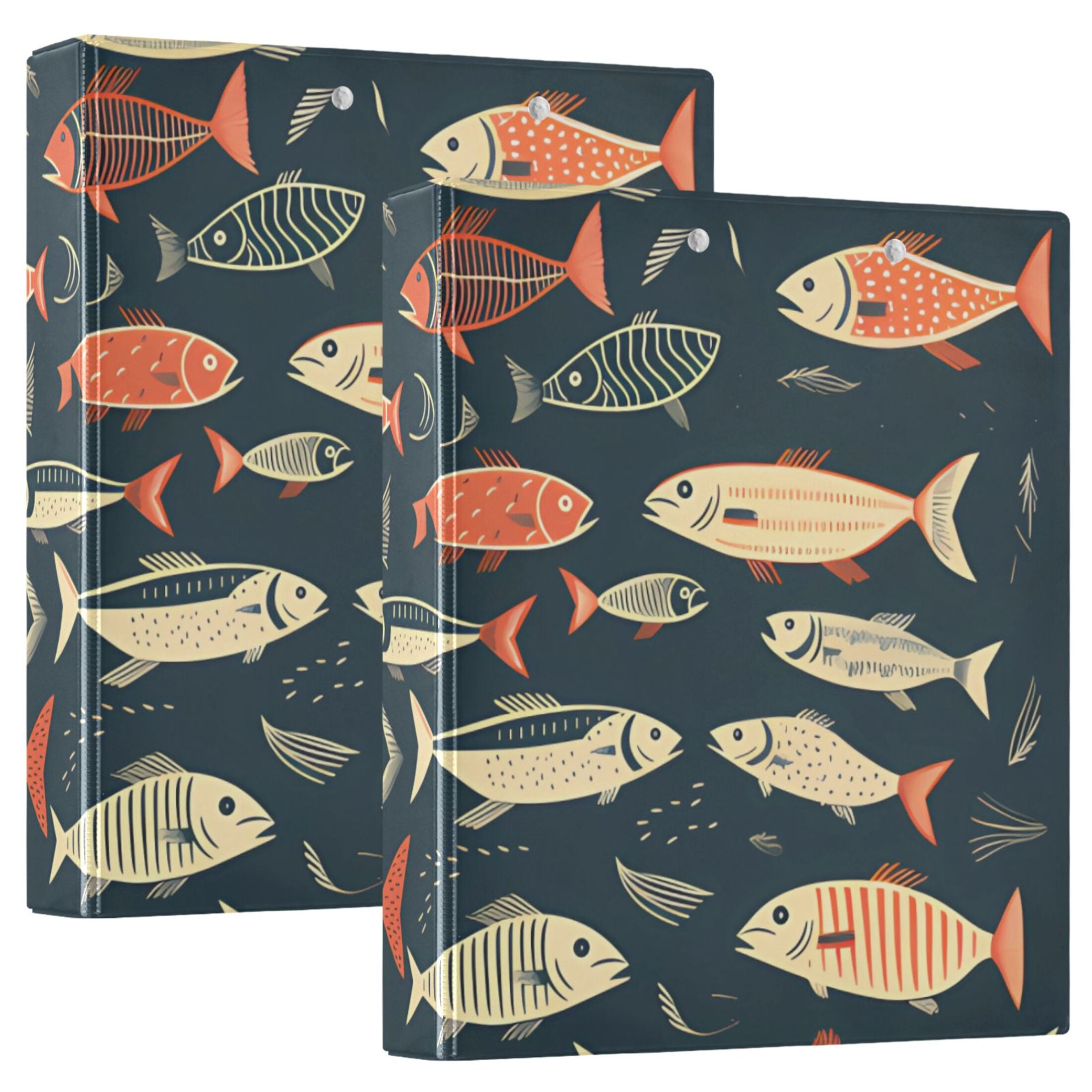 Fish Cartoon 3 Ring Binders 1.5 inch Hardcover File Folders with ...