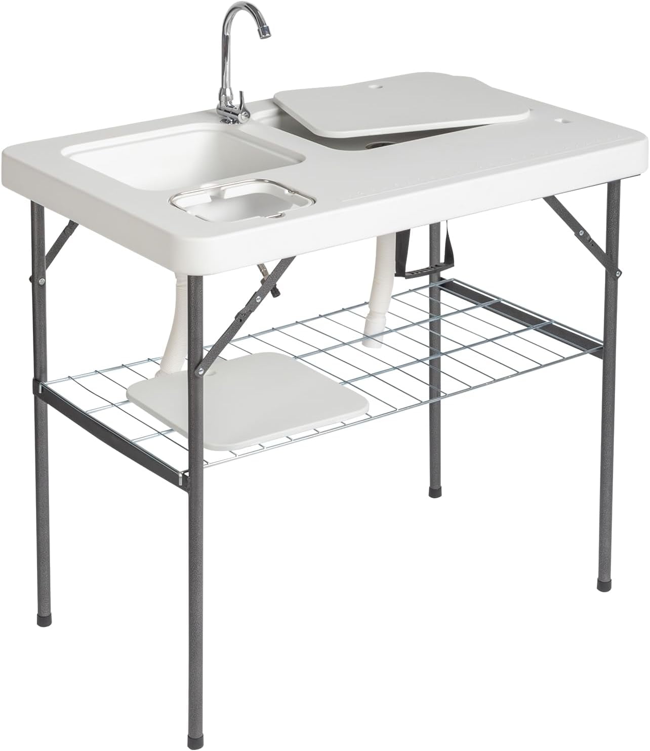 Fish Cleaning Table Folding Portable Camping Sink Table with Sink ...