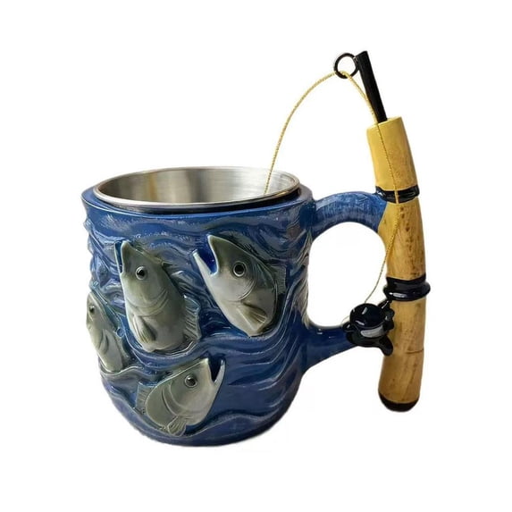 Fish Coffee Mug, 8.45 fl.oz. Anglers Dream Ceramic Mug, Funny Fishing ...