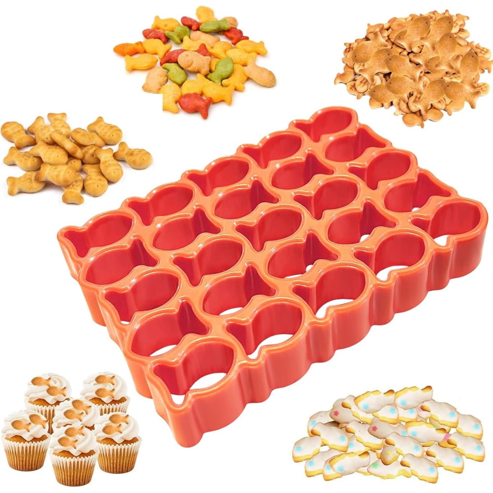 Fish Cookie Cutter,25 Cavity Fish Shaped Molds,Goldfish Cracker Cutters ...