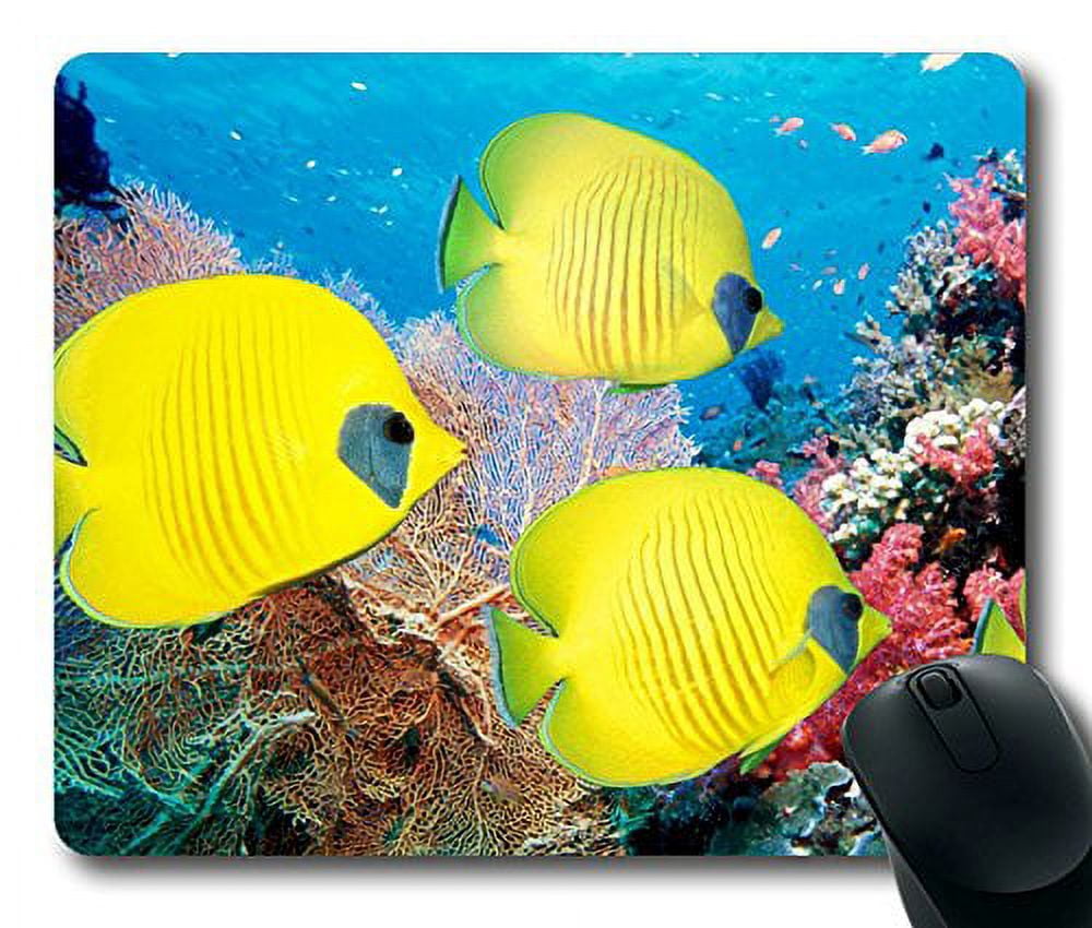 Fish Coral Reef Yellow in Sea Mouse pads Gaming Mouse Pad 9.84x7.87 ...