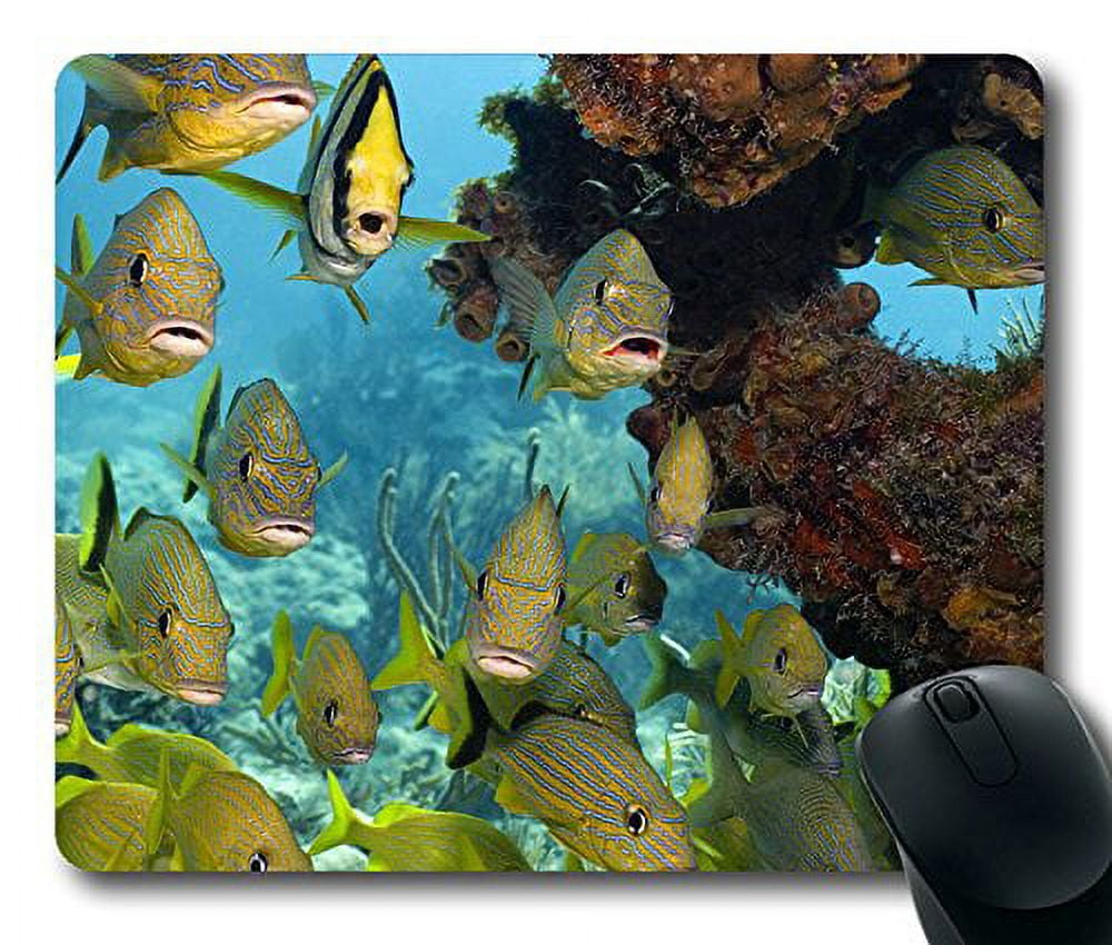 Fish Coral Reef Yellow in Sea Mouse pads Gaming Mouse Pad 9.84x7.87 ...