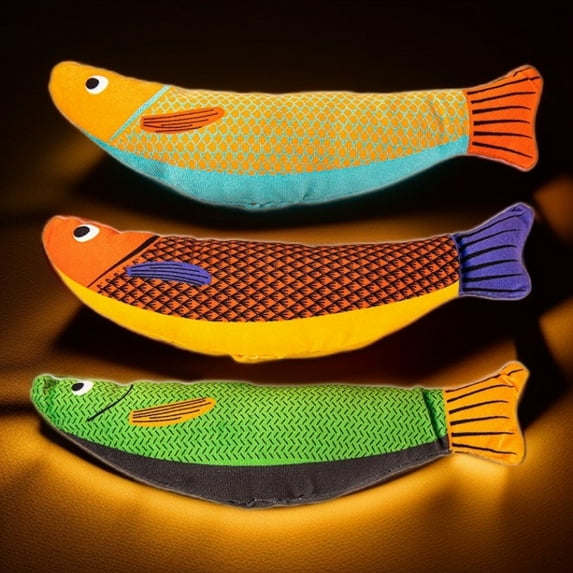 Fish Crinkle Sound Plush Peyt Toys Interactive Design Cat Kicker Toy ...