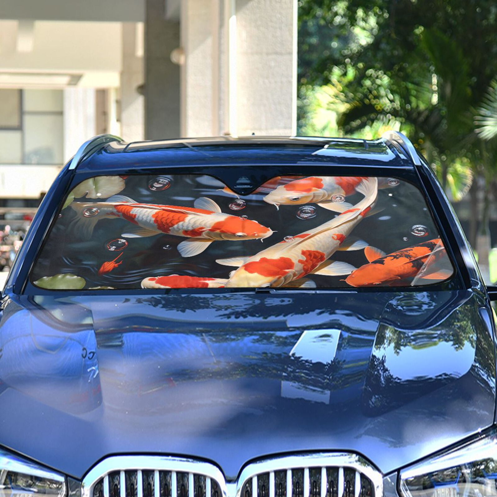 Fish Crowds Lotus Leaves Automotive Front Car Windshield Sun Shade ...