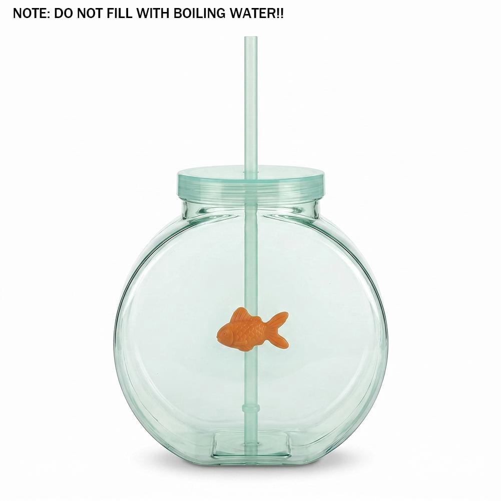 Fish Cup Tumbler with Straw Plastic Fish Bottle with Lids, 1200ml ...