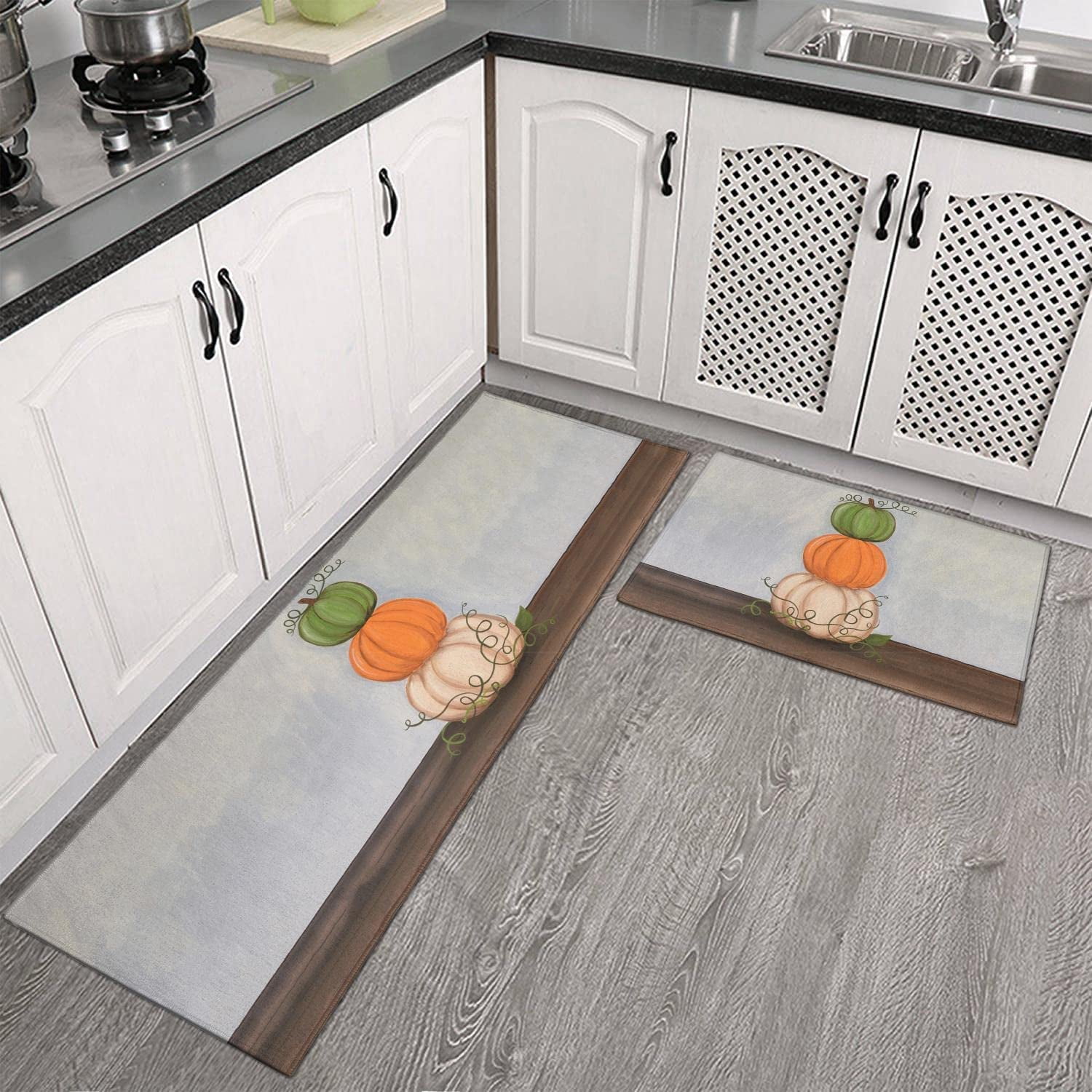 Fish Decorative Kitchen Mats Set of 2, Anti Fatigue Waterproof Stain ...