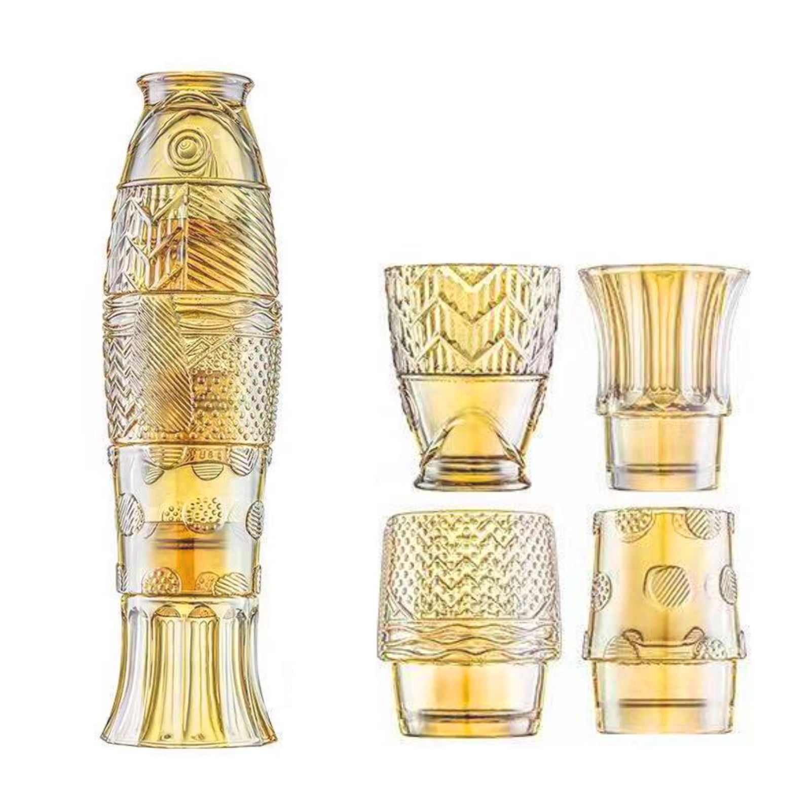 Fish Design Drinking Glasses, Stackable Drinking Glasses, Colored ...